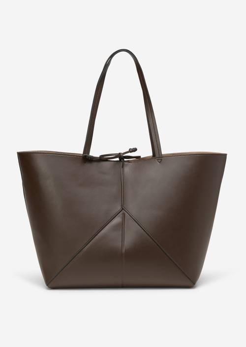 Shopper large en une alternative de cuir en polyester recyclé - marron ...