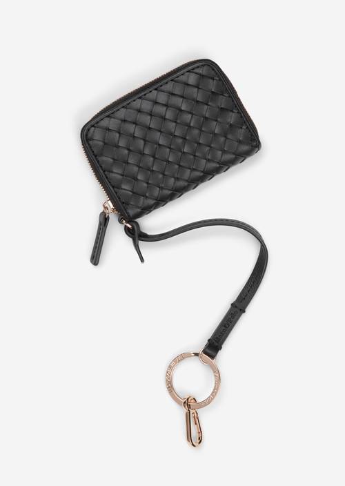 Zipper wallet small with braided structure - black | Wallets | MARC O’POLO