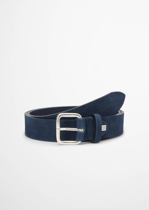 Belt with robust metal buckle - blue | Belts | MARC O’POLO