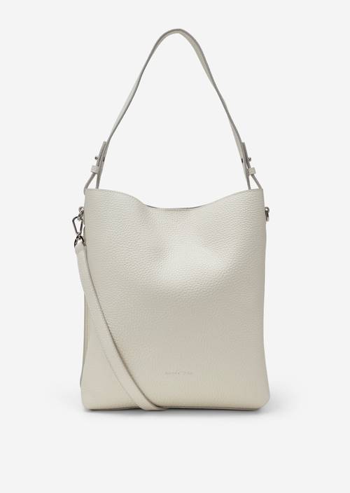 Hobo bag medium made from grained cowhide - white | Shoulder bag | MARC ...