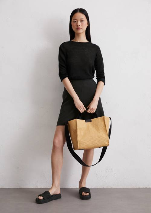 Shopper medium in raffia bast look - beige | Beach bags | MARC O’POLO