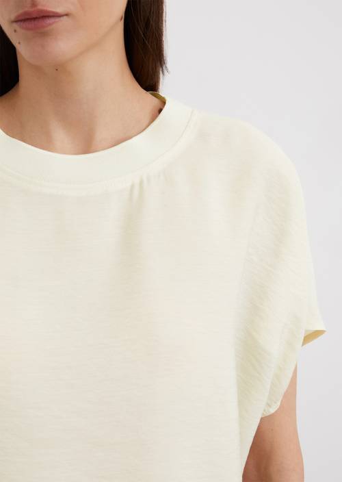 Blusenshirt regular aus Viskose-Mix-Crinkle - weiss | Kurzarm | MARC O’POLO