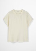 Blusenshirt regular aus Viskose-Mix-Crinkle - weiss | Kurzarm | MARC O’POLO