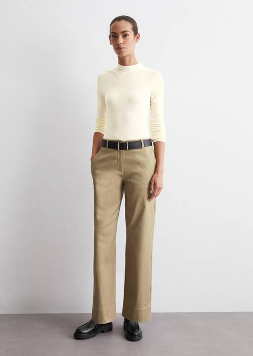 Hose Model Lande wide long aus Organic Cotton-Mix mit Lyocell - beige ...