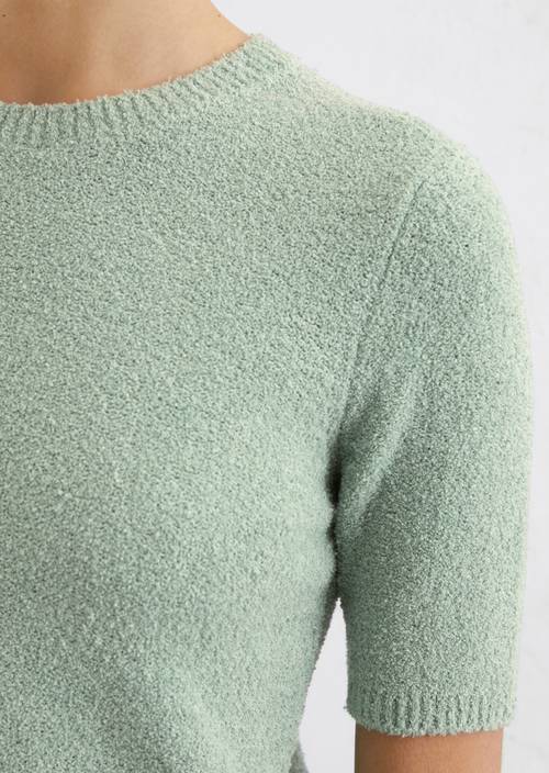 Bouclé-Pullover slim aus Organic Cotton-Mix - grün | Rundhals | MARC O’POLO