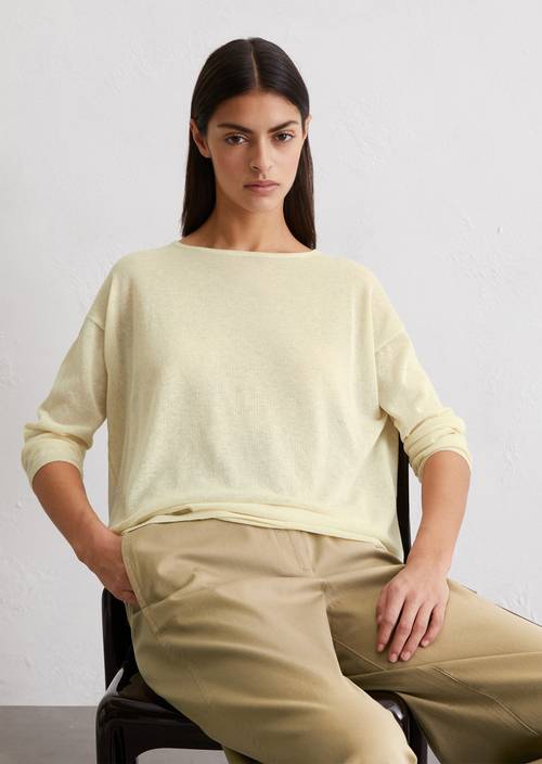 Oversize fine knit sweater made from an organic cotton blend - white ...