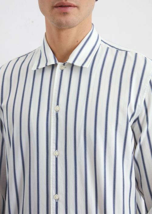 Hemd regular mit leicht bewegter Optik - blau | Langarm | MARC O’POLO
