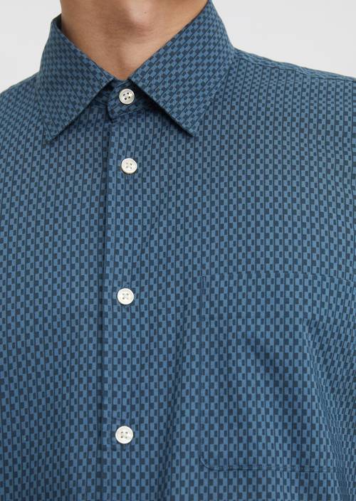 Shirt shaped with fine all-over print - blue | Print shirts | MARC O’POLO