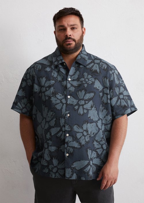 Chemise regular en pur lin - bleu | Chemises en lin | MARC O’POLO