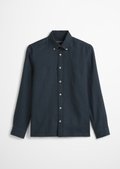 Chemise shaped en pur lin - bleu | Chemises à manches longues | MARC O’POLO