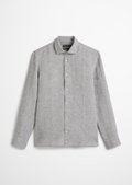 Chemise shaped en pur lin - gris | Chemises à manches longues | MARC O’POLO