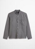 Chemise regular en pur lin - verde | Chemises à manches longues | MARC ...