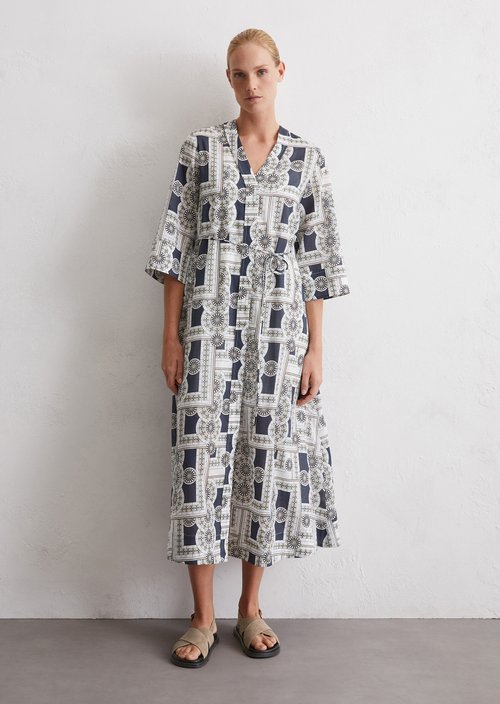 Flared maxi dress made from lightweight cotton voile - blue | Maxi ...