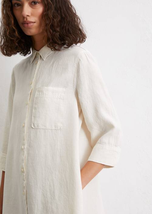 Relaxed linen dress A-line cut - beige | Mini dresses | MARC O’POLO