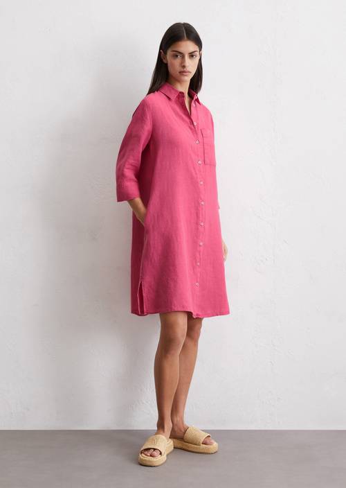 Relaxed linen dress A-line cut - rose | Mini dresses | MARC O’POLO