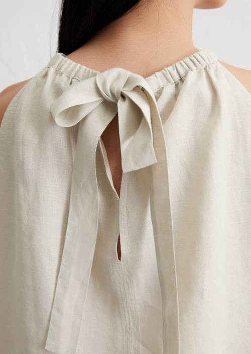 Flared linen top flared made of light quality - beige | Linen blouses ...