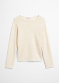Pull en maille fine slim en pur lin - beige | Pulls à col rond | MARC O ...