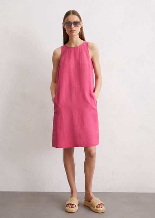 Linen sheath dress shaped A-line cut - rose | Mini dresses | MARC O’POLO