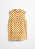 Sleeveless print blouse flared made from lightweight cotton voile ...