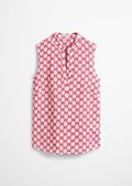 Sleeveless print blouse flared made from lightweight cotton voile ...