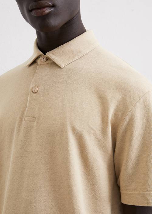 Polo shirt jersey regular made from a high-quality linen mix - beige ...