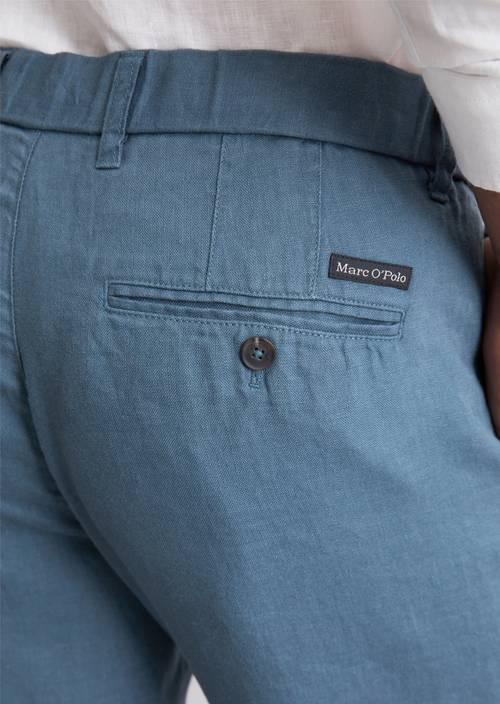 Linen pants model Osby jogger pleats with an elasticated waistband ...