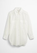 Bluse oversized aus TENCEL™ Lyocell-Mix - weiss | Langarm | MARC O’POLO