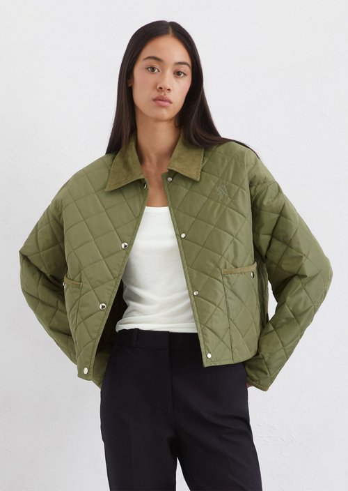 Quilted jacket regular made from recycled mini canvas - green | Quilted ...