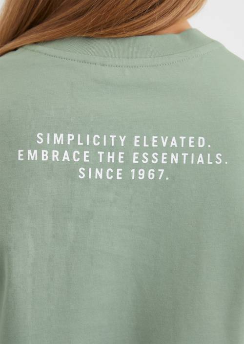 Basic logo T-shirt regular made from organic cotton - green | Short ...