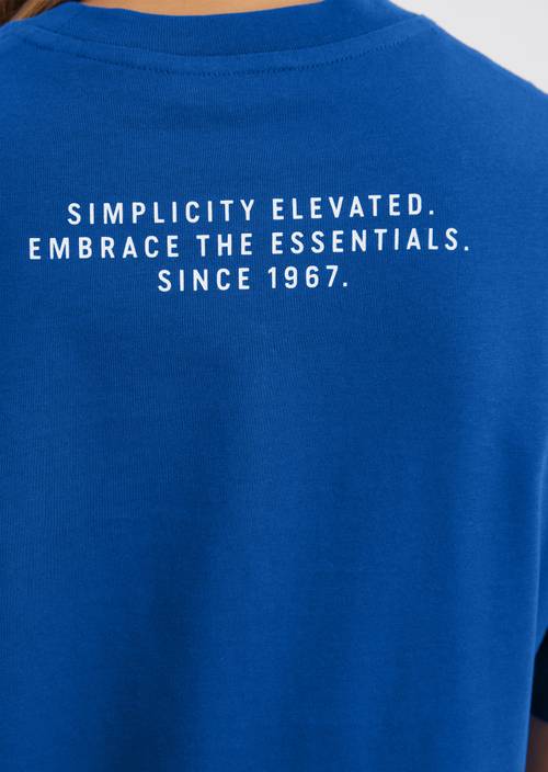 Basic logo T-shirt regular made from organic cotton - blue | Short ...