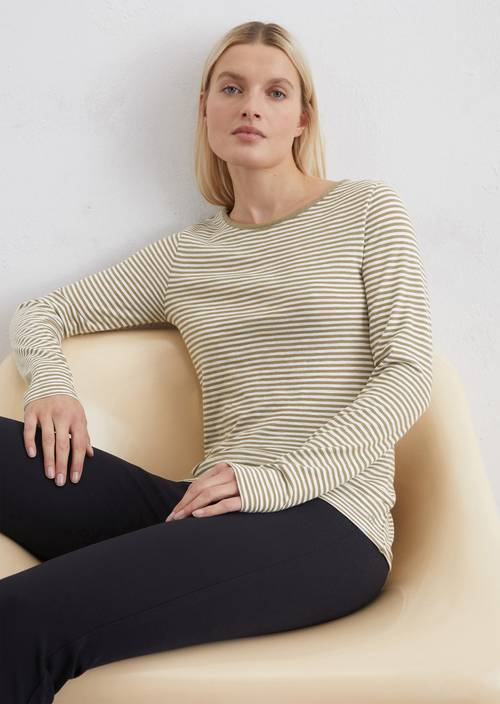 Regular striped longsleeve made from organic cotton - beige | Long ...