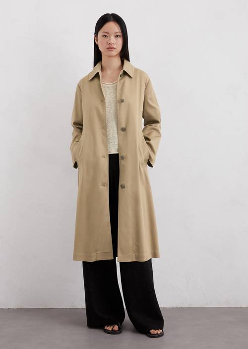 Flowing car coat relaxed made from Lyocell twill - beige | Coats | MARC ...