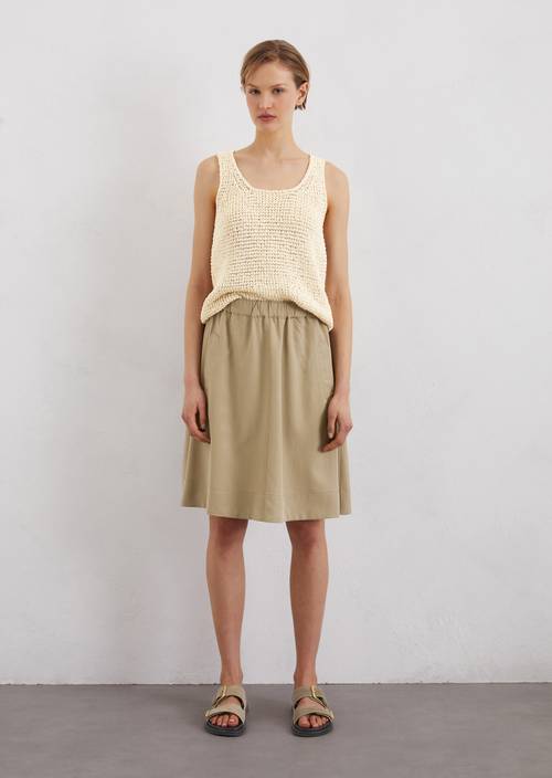 Ausgestellter Rock aus Lyocell-Leinen-Mix - beige | Mini | MARC O’POLO