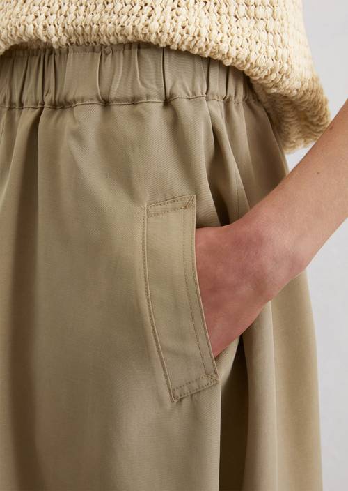 Ausgestellter Rock aus Lyocell-Leinen-Mix - beige | Mini | MARC O’POLO