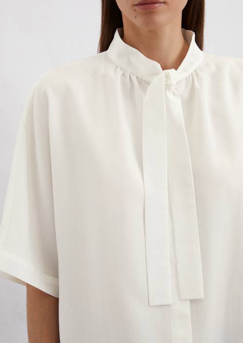 Schluppenbluse regular aus Lyocell-Leinen-Mix - weiss | Leinen | MARC O ...