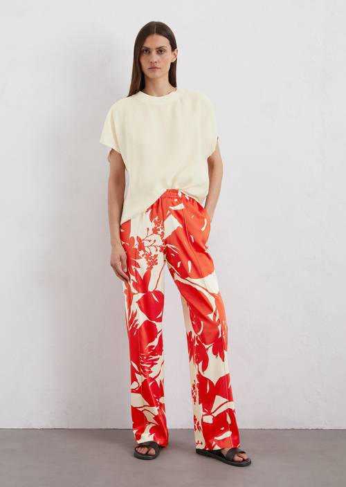 Satin trousers wide made from viscose stretch - multicolor | Tracksuit ...