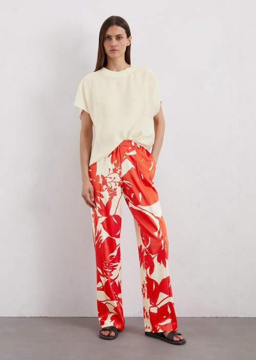 Satin trousers wide made from viscose stretch - multicolor | Tracksuit ...