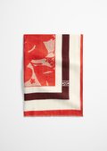 Foulard en coton et lin mélangés - rouge | Lin | MARC O’POLO