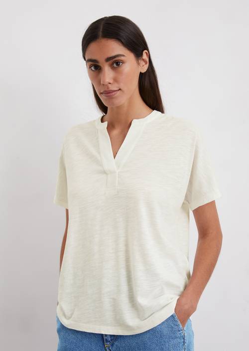 Regular jersey blouse gemaakt van biologisch katoen viscose slub jersey ...