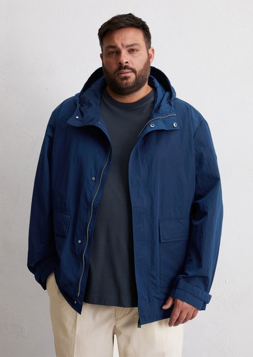 Hooded parka regular Made from water-repellent material - blue | Parkas ...