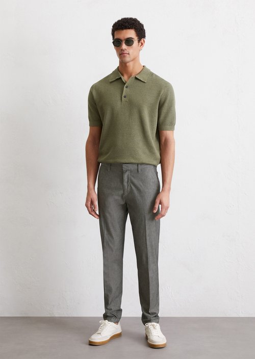 Chino model Morot made from lightweight organic cotton chambray - gray ...