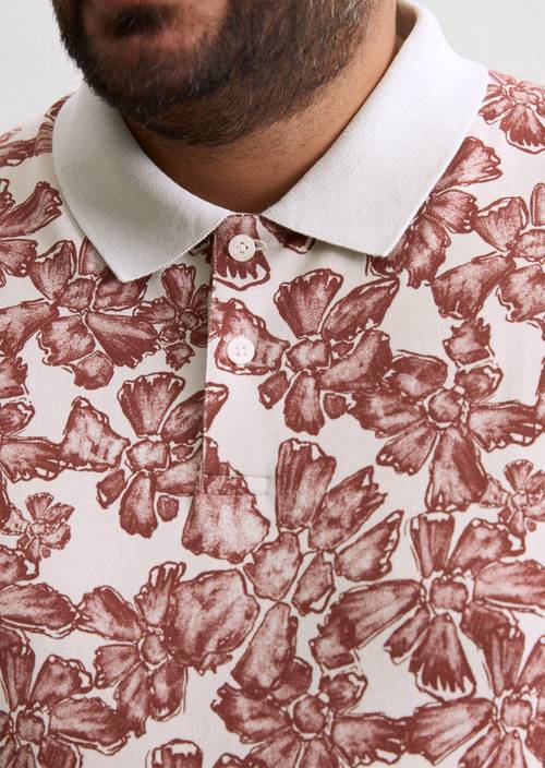 Piqué regular polo shirt made from an organic cotton blend - brown ...