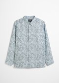 Chemise à col boutonné shaped en pur lin - verde | Chemises à imprimé ...