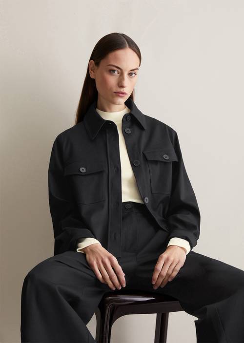 Overshirt boxy shaped aus Organic-Cotton-Lyocell-Mix - blau ...