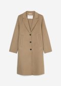 Regular single-breasted coat made from a double-face wool blend - beige ...