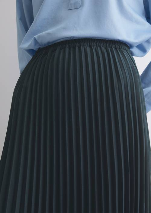 Jupe plissée en polyester recyclé - bleu | Jupes midi | MARC O’POLO