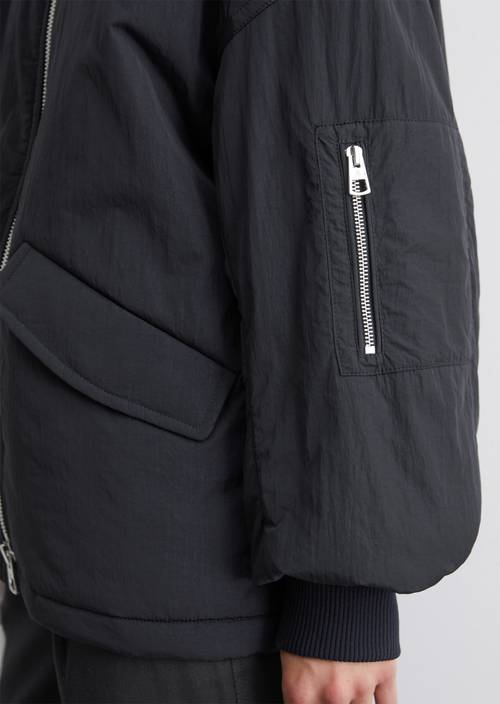 Long-Blouson relaxed aus Crinkle-Nylon - blau | Blouson | MARC O’POLO