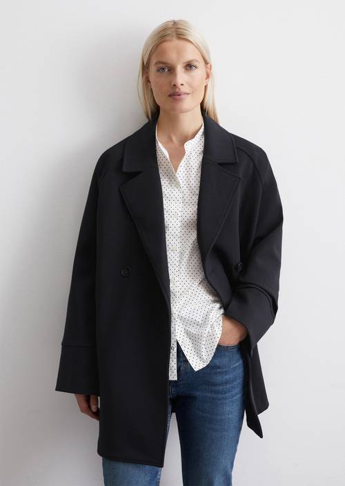 Manteau en jersey loose en qualité Scuba-Interlock - bleu | Manteaux ...