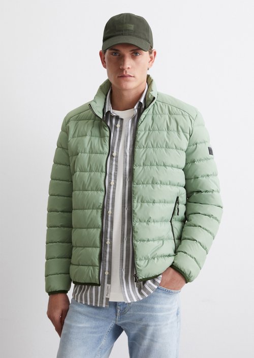 Quilted jacket regular in lightweight, water-repellent quality - green ...