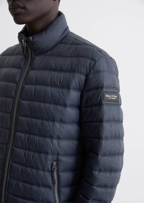 Quilted jacket regular with padding from Unifi REPREVE® - blue ...